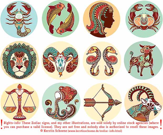 Zodiac Vector Signs Info