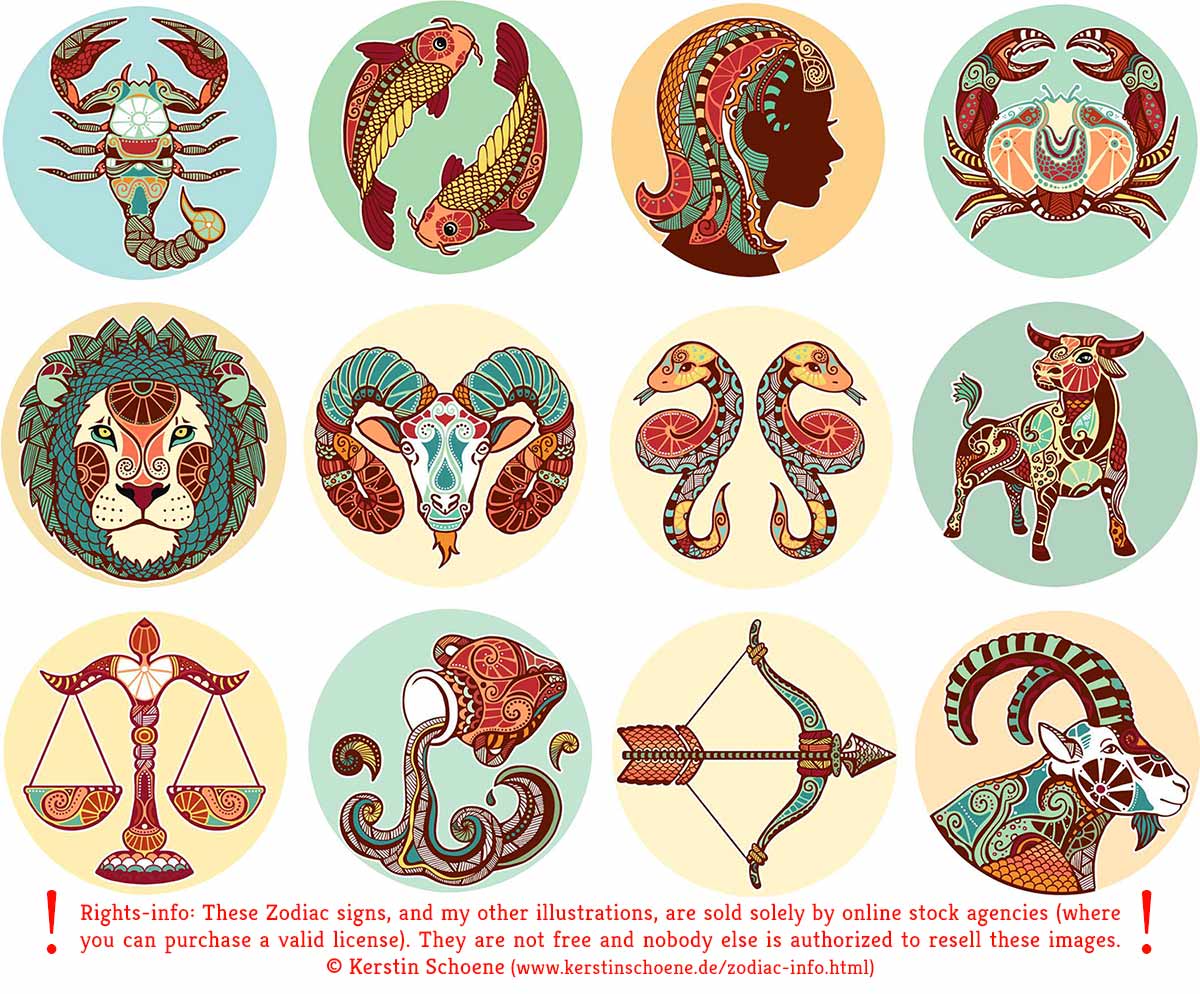 Zodiac Vector Signs Info